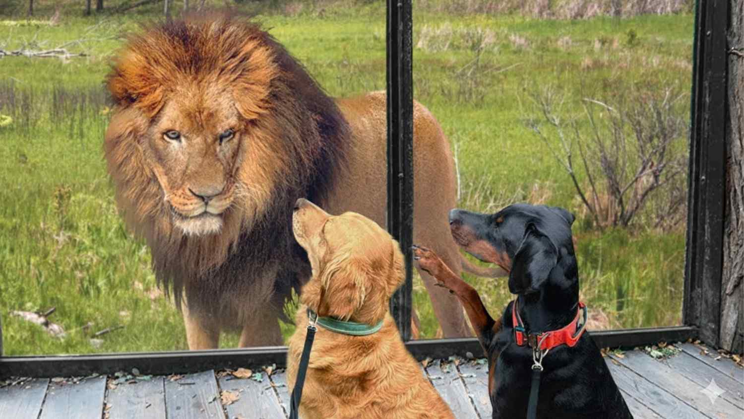My dogs meet wild zoo animals