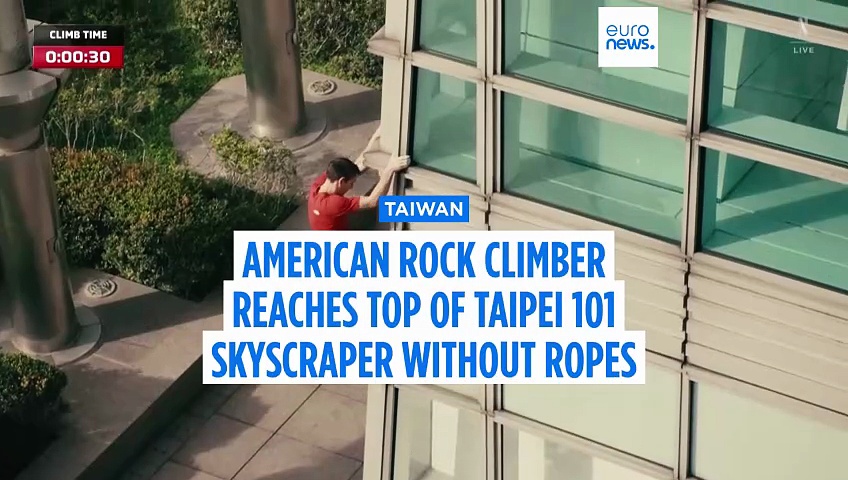 American rock climber Alex Honnold reaches top of Taipei 101 skyscraper ...