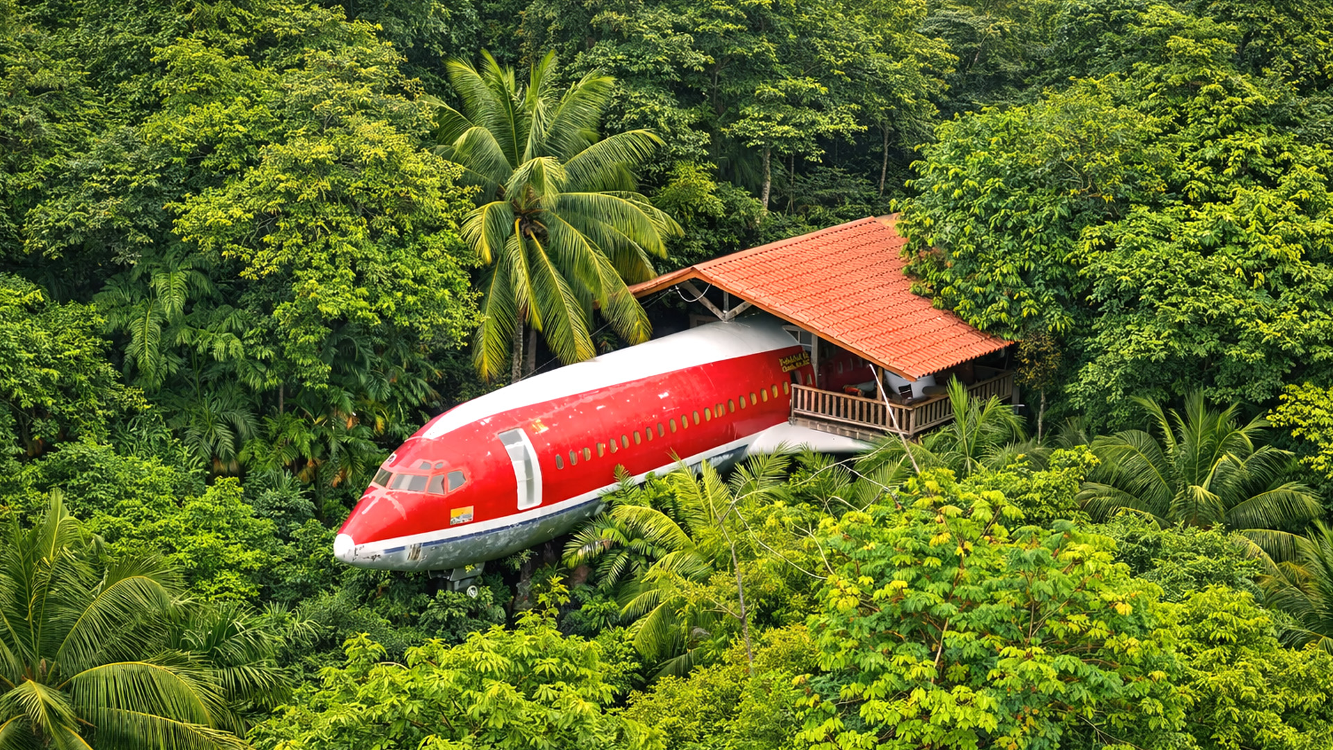 Hoe werd een echt vliegtuig een junglehotel?