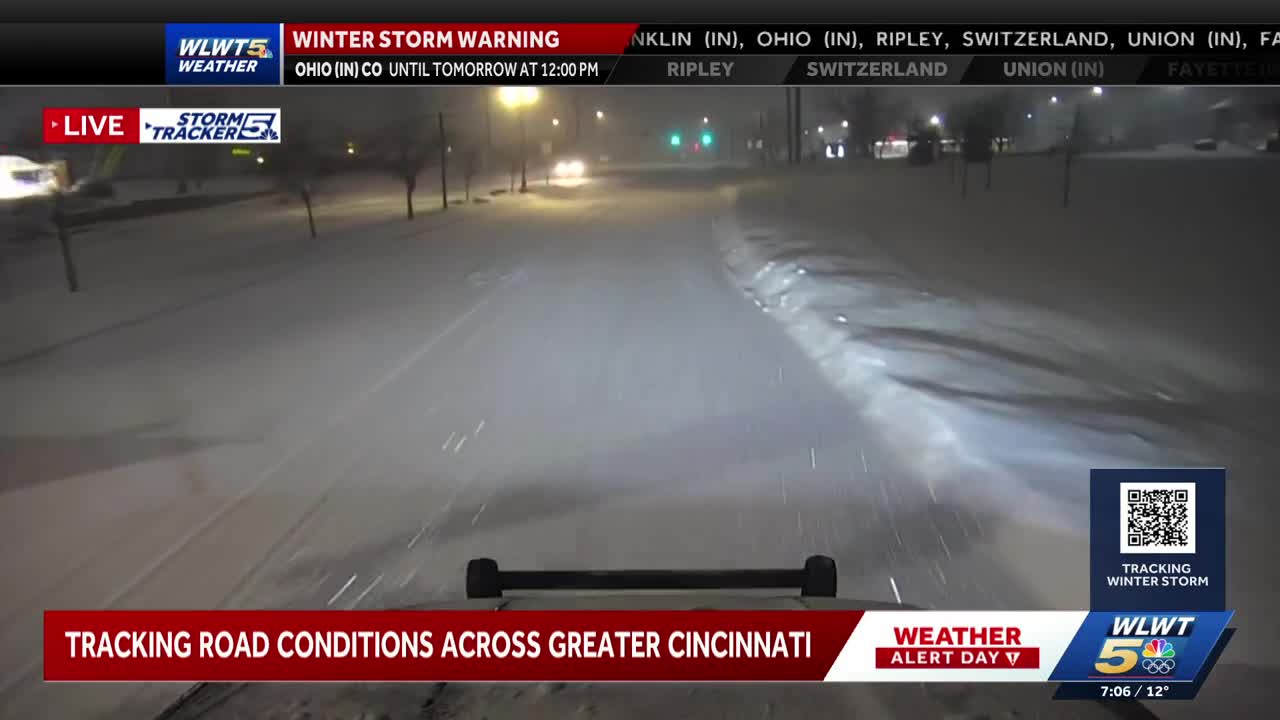 Tracking road conditions across Greater Cincinnati amid major winter storm