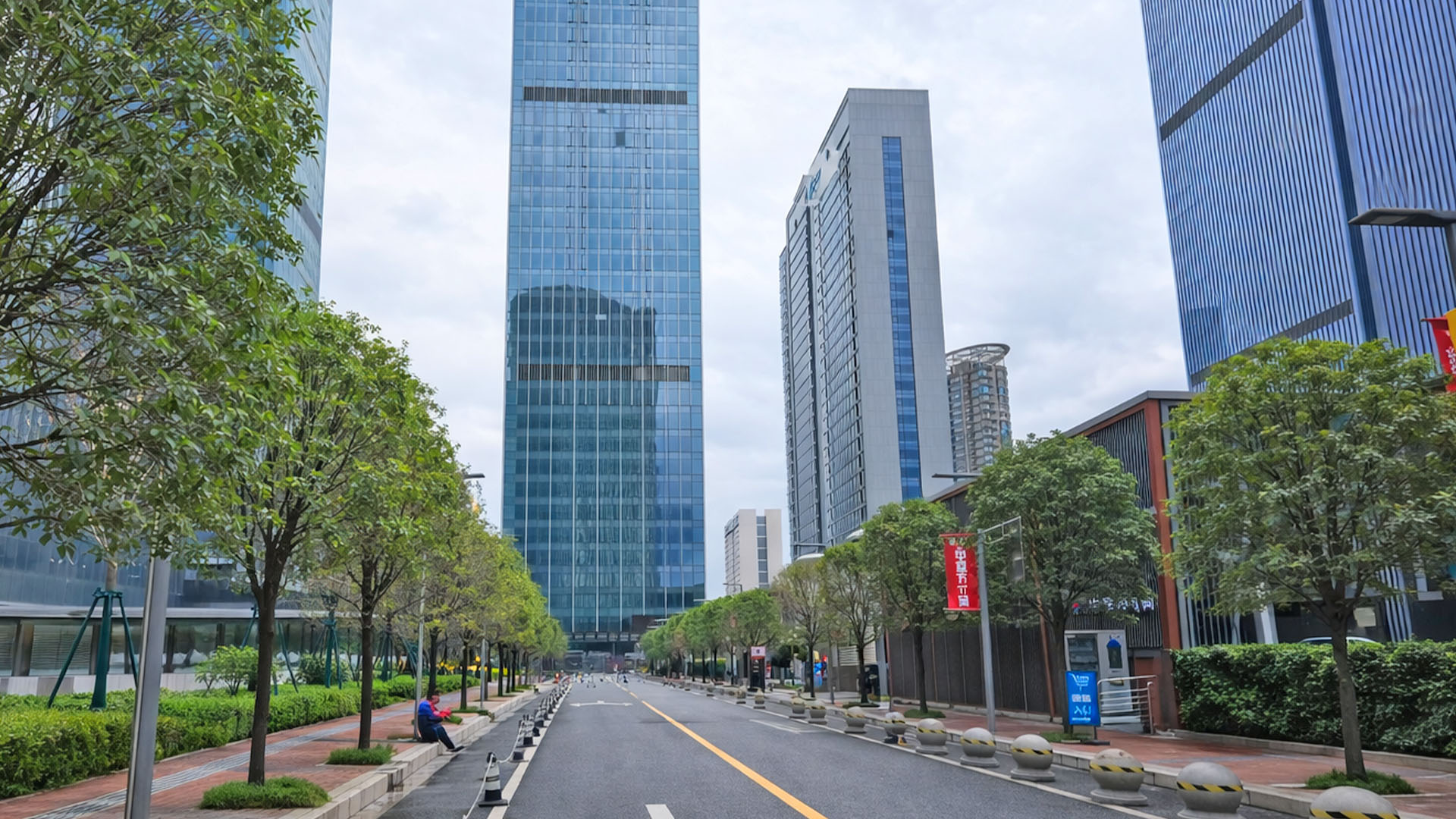 Modern street view in Xi’an city