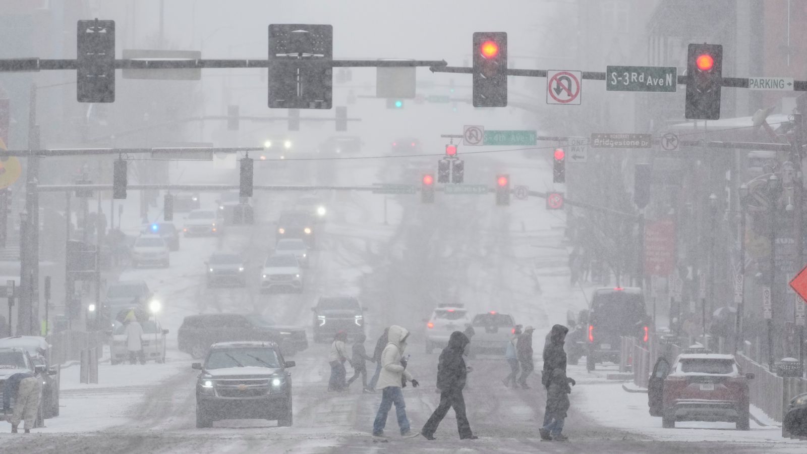140,000 without power in US as storm stretches from Colorado to New England
