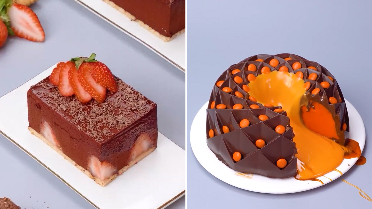 Elegant chocolate cakes with a fruity and flowing twist