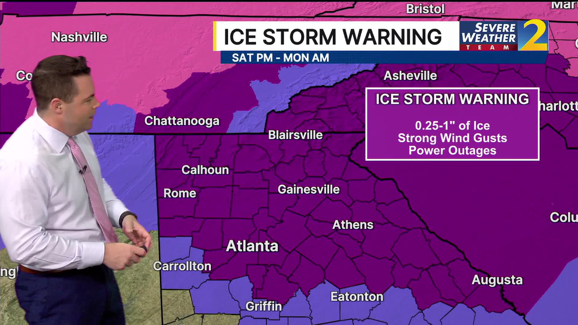 Live updates: Ice across North Georgia; nearly 80K without power
