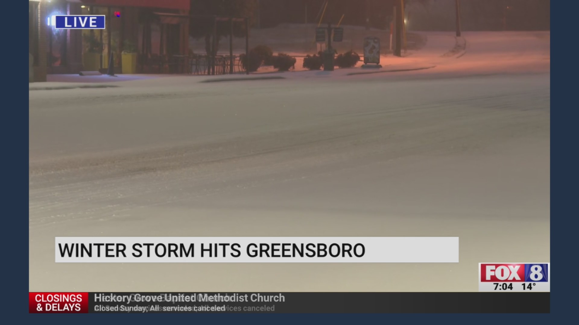 Snow, ice blankets roads in Greensboro on Sunday morning