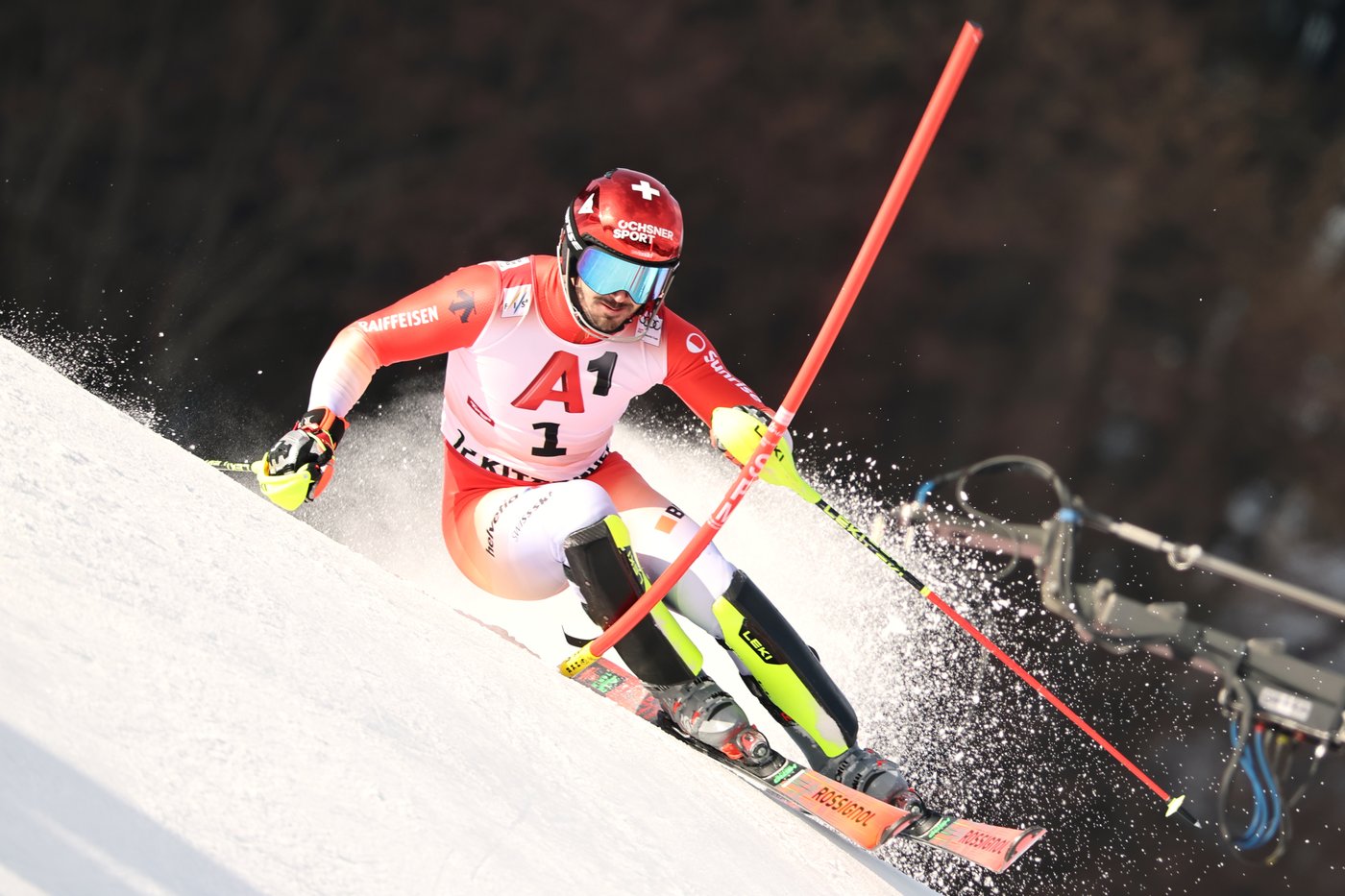 World champion Loic Meillard leads Kitzbühel slalom after 1st run. Atle ...