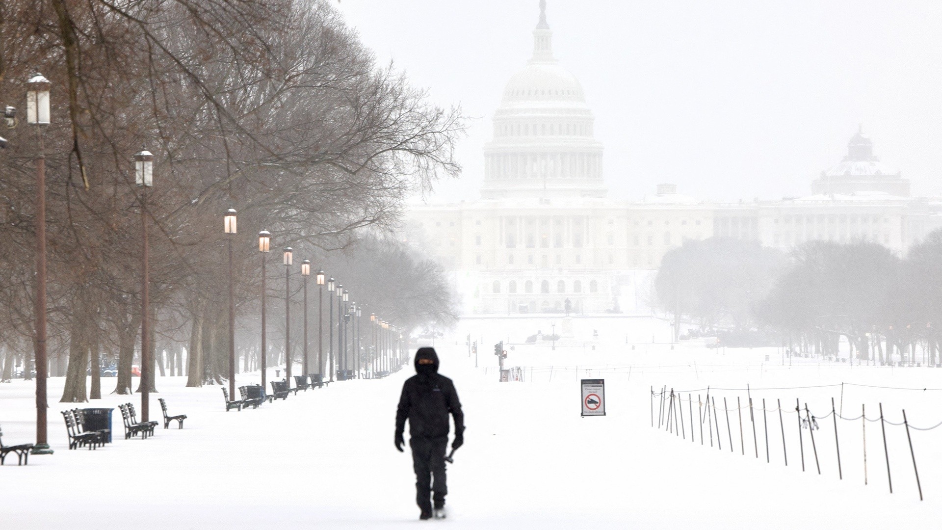 Dangerous winter conditions descend on Washington, DC