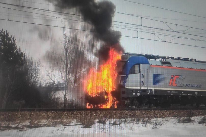 Poland train horror as two collide with car stuck on tracks as 600 ...