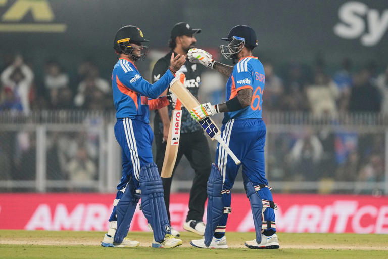 Sharma hits 14-ball 50 as India beats NZ with 10 overs to spare and ...