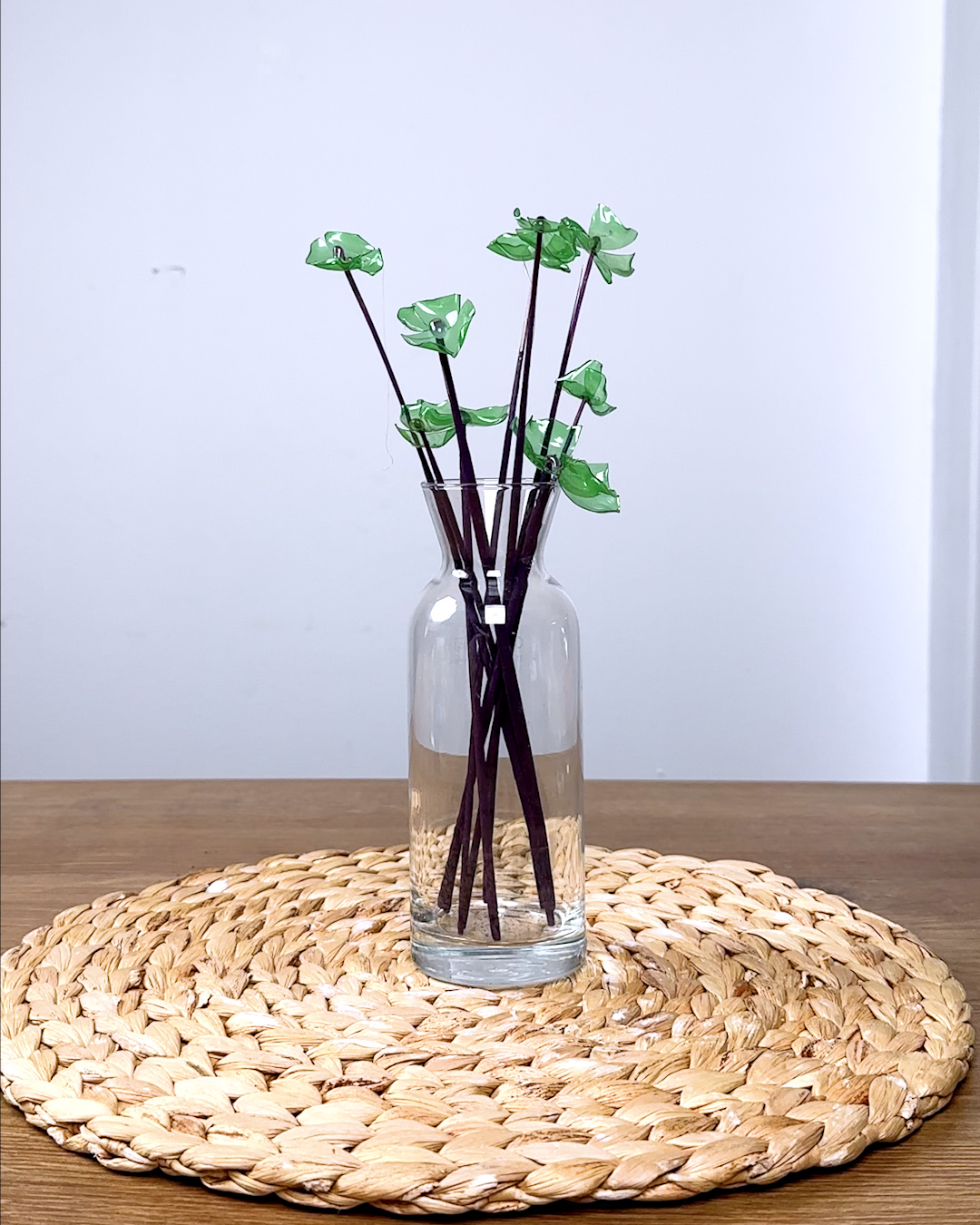 Plastic bottle transforms into home decor🌸