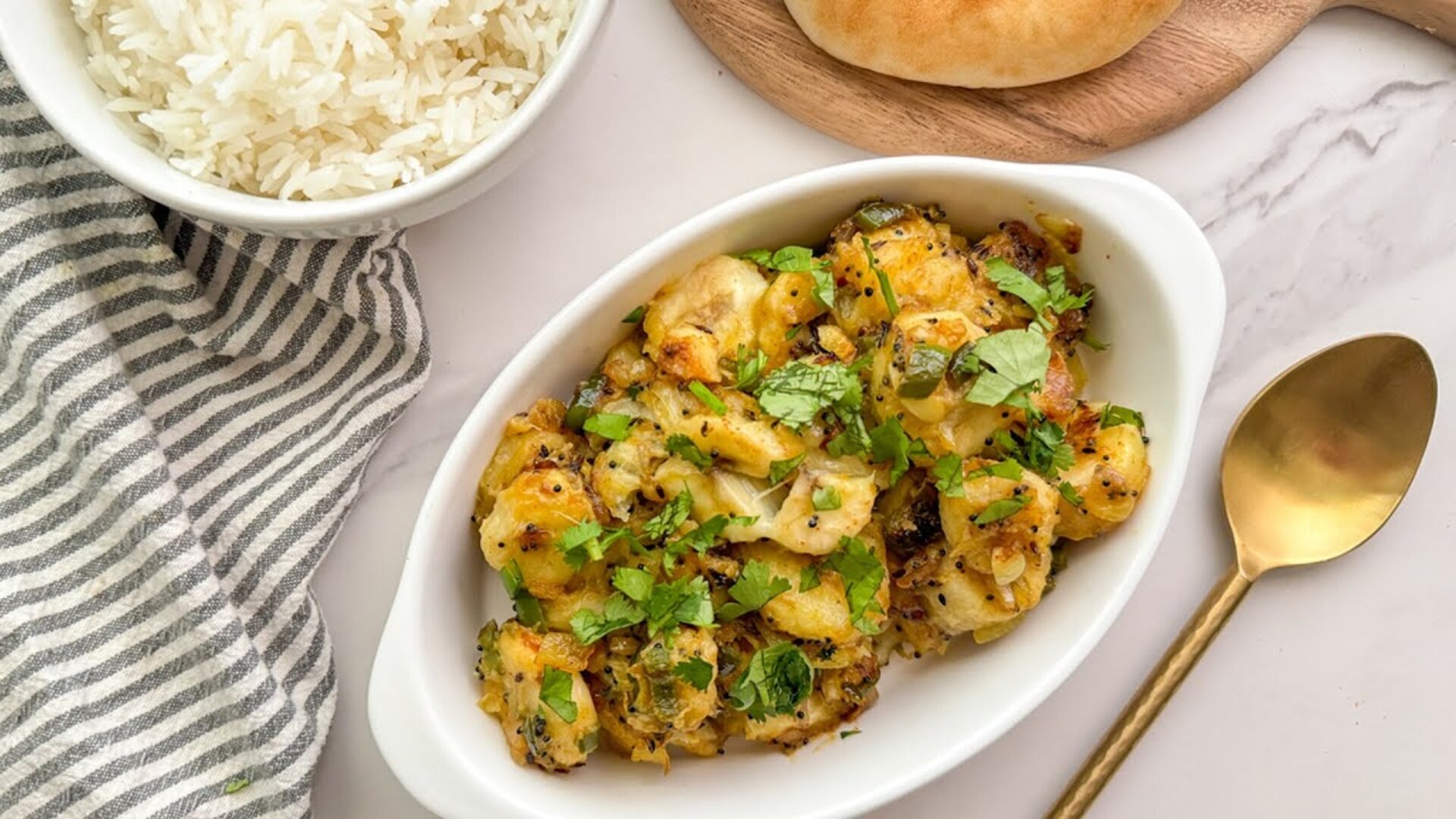 South Indian-style dry banana curry recipe