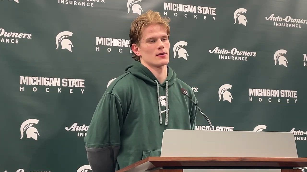 Michigan State's Maxim Strbak on 3 points in emotional victory over ...