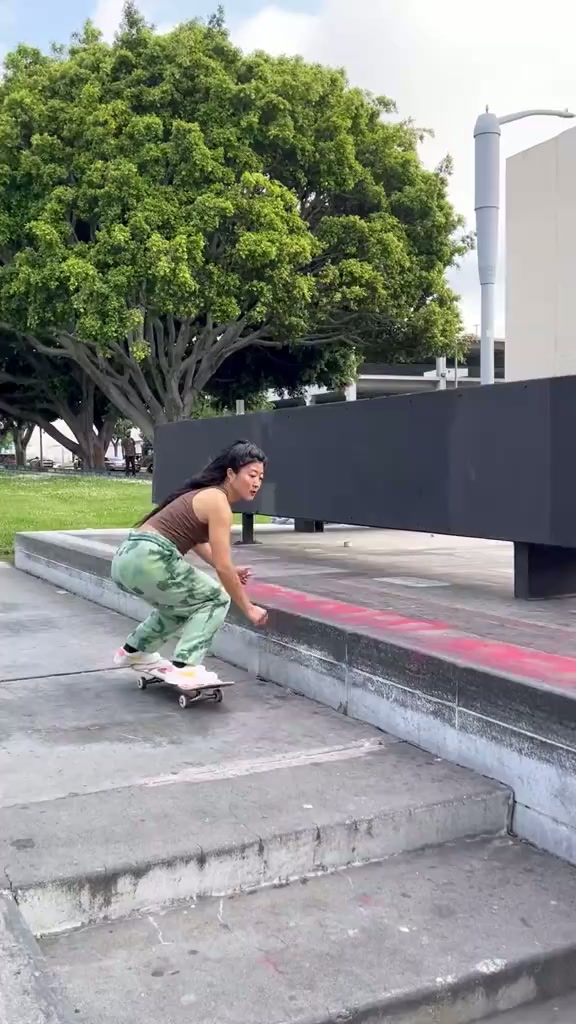 Skateboard ledge slam turned into a surprise make