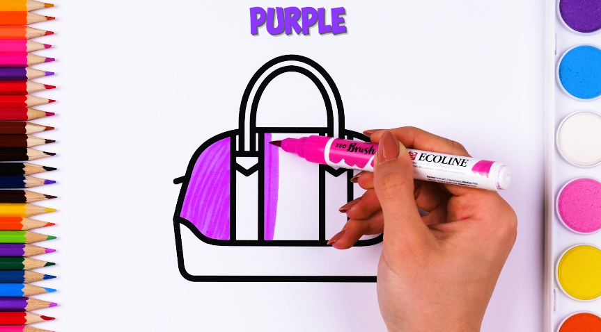 Coloring in fun drawing and learning color names