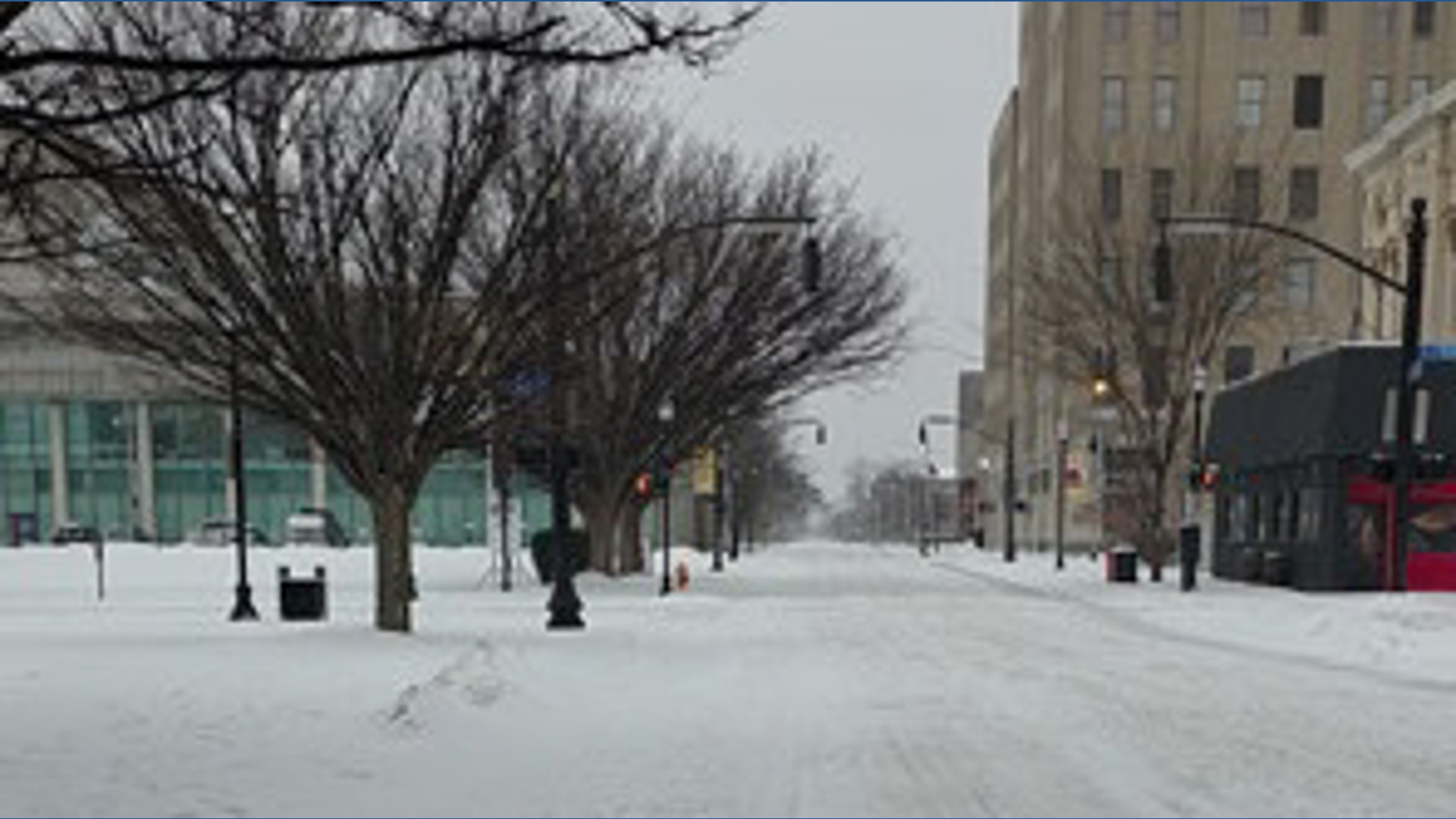 Downtown Louisville streets nearly empty amid winter weather