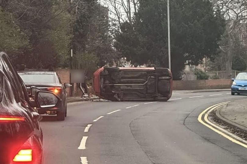 Car flips onto side in Middlesbrough street as 999 crews called to crash