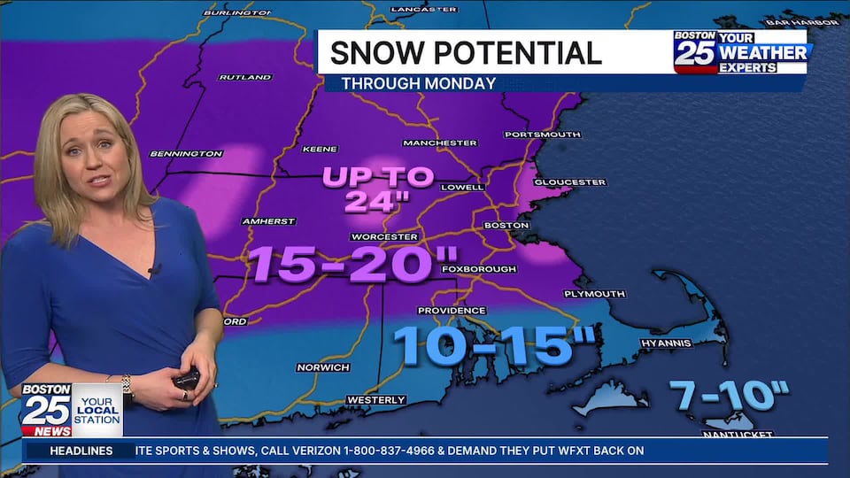 Boston 25 weather: Sunday afternoon snowstorm forecast