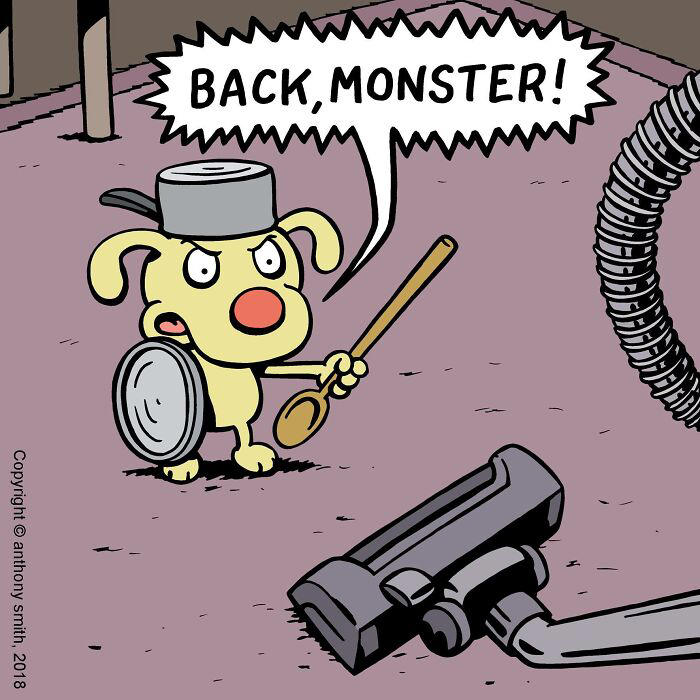Artist makes 29 hilarious one-panel comics about a cute dog and his ...