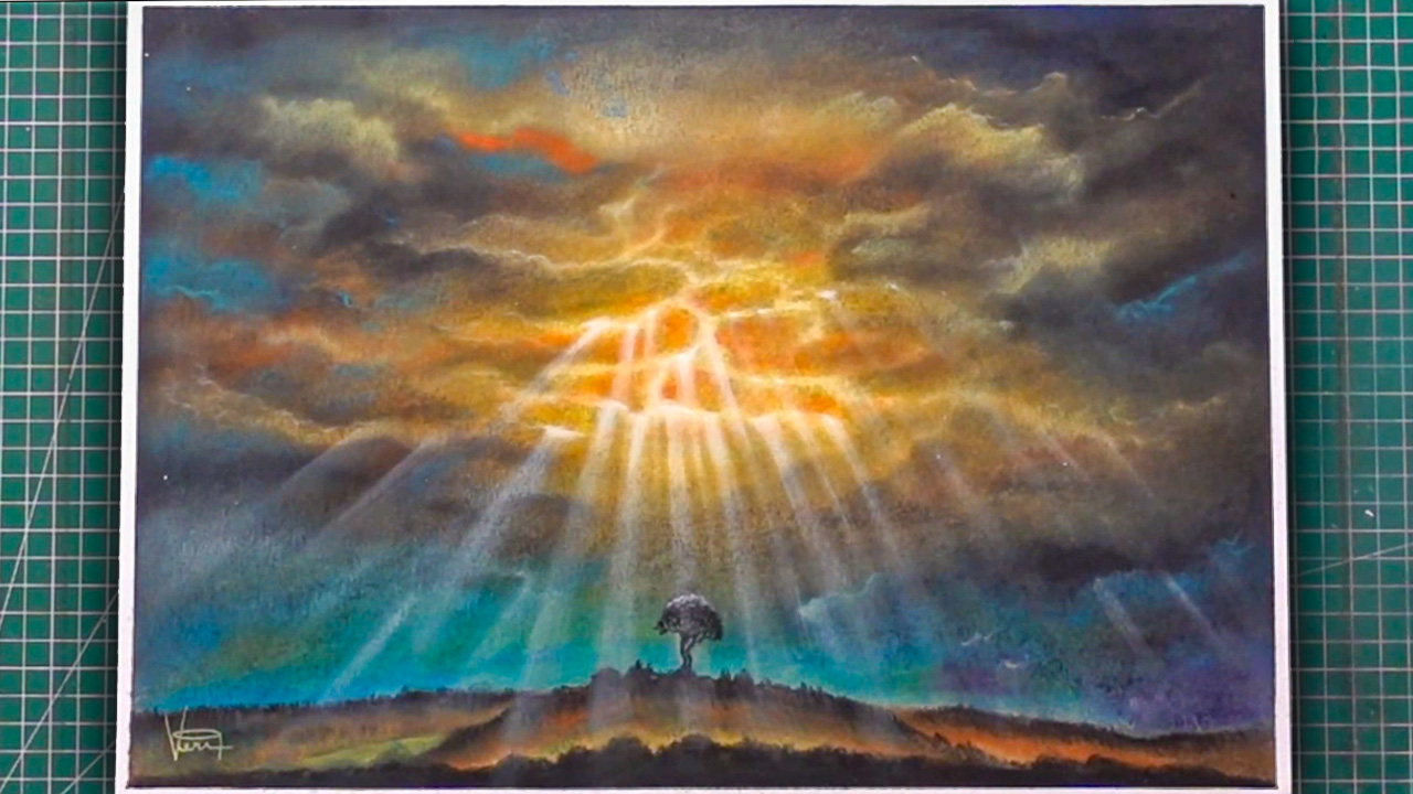 How to paint heavenly shine in acrylics dreamy sky and light rays
