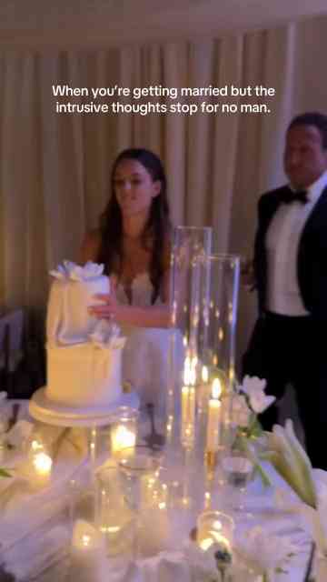 She let the intrusive thoughts win and started eating her wedding cake