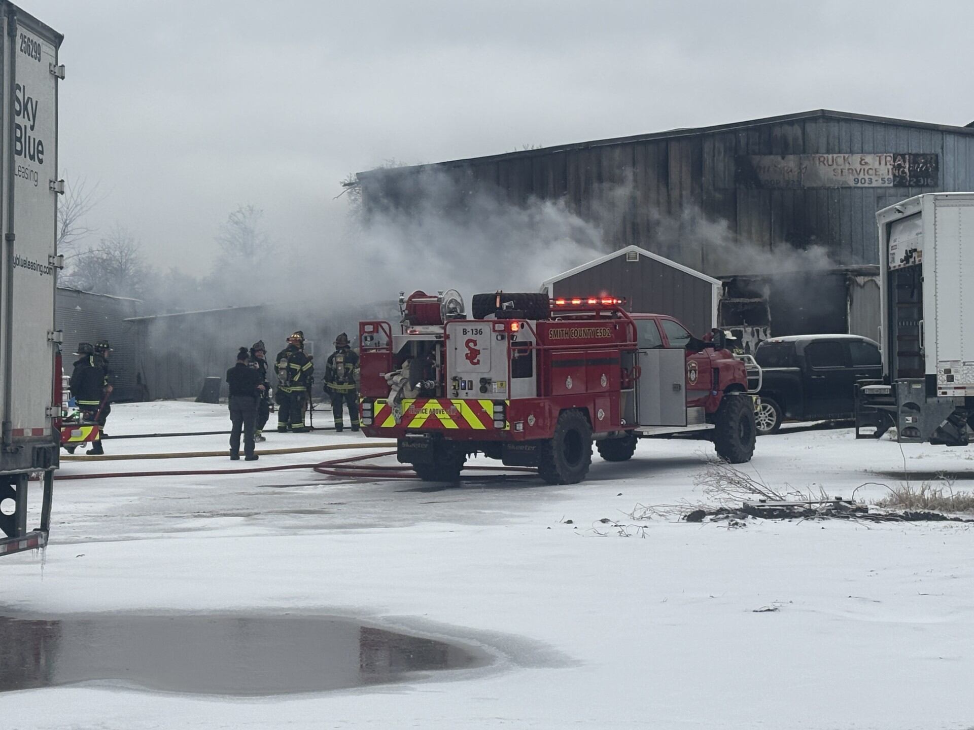 Mobile home, trailer repair business burn on Tyler Loop