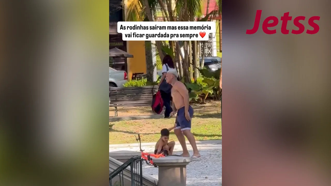 Pai emociona ao ensinar o filho a pedalar sem rodinhas