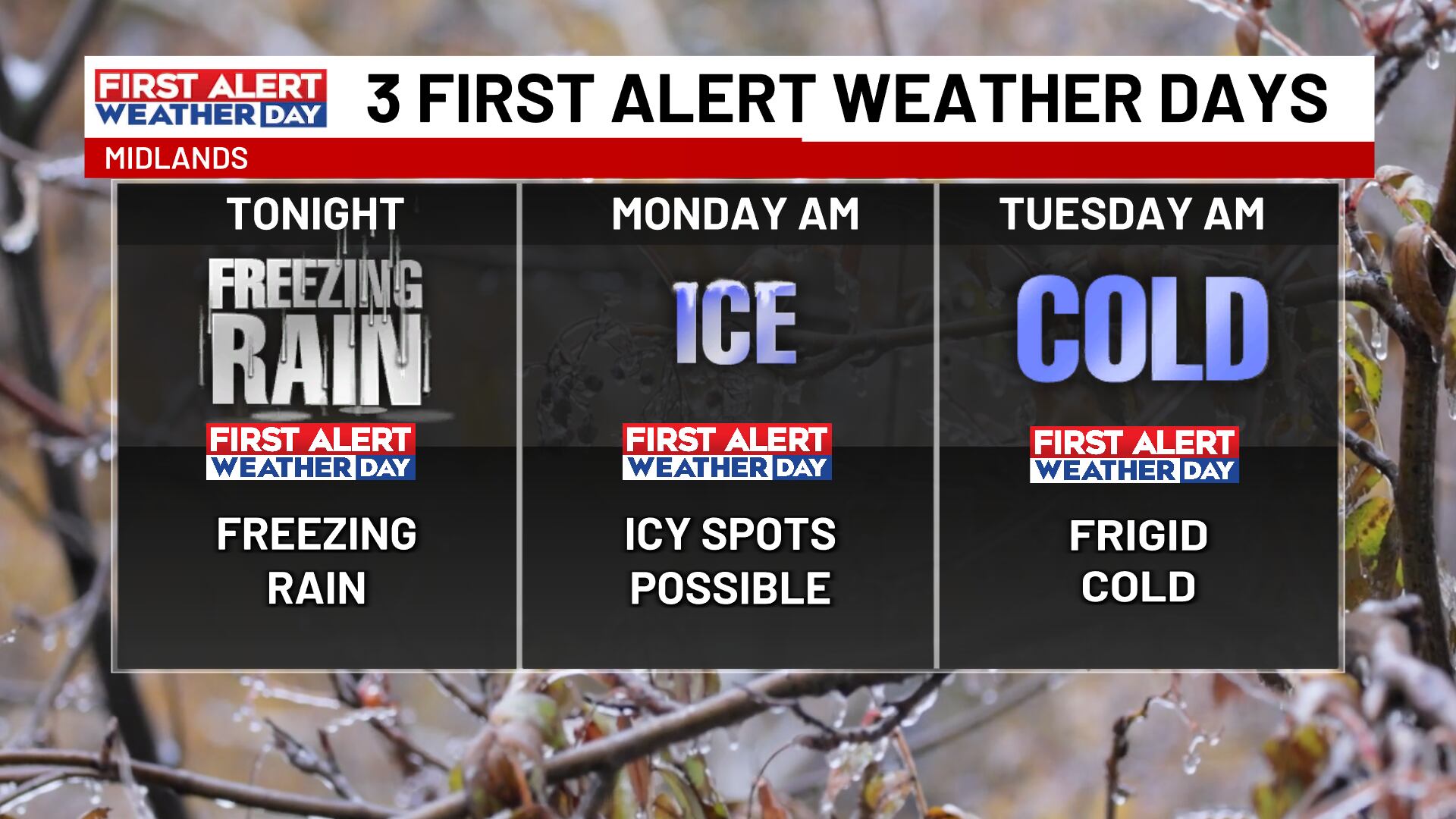 First alert weather days for freezing rain tonight, dangerous cold ...