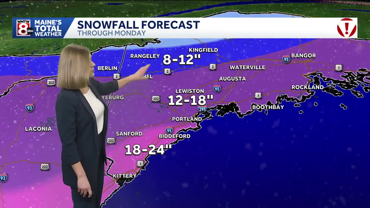 Total weather alert: Heavy snow pushes into Maine