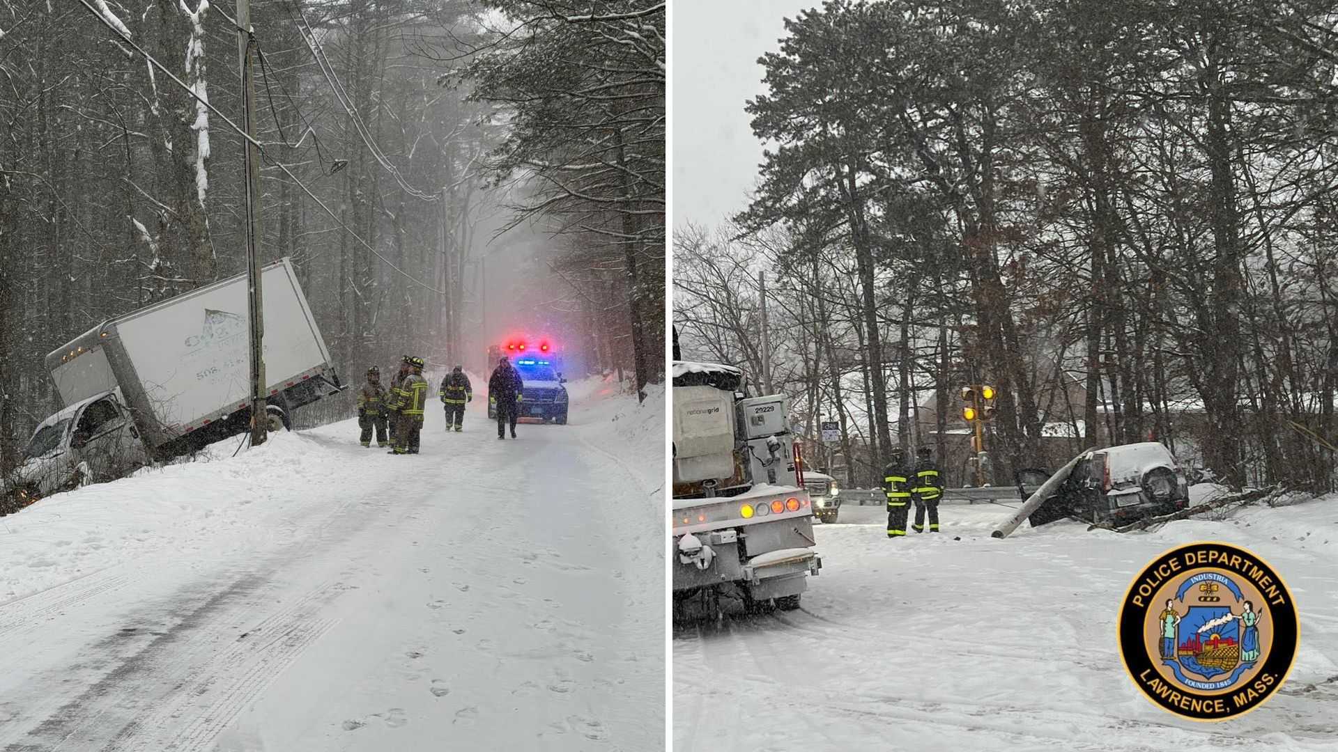 Mass. crews respond to several crashes as snowstorm intensifies