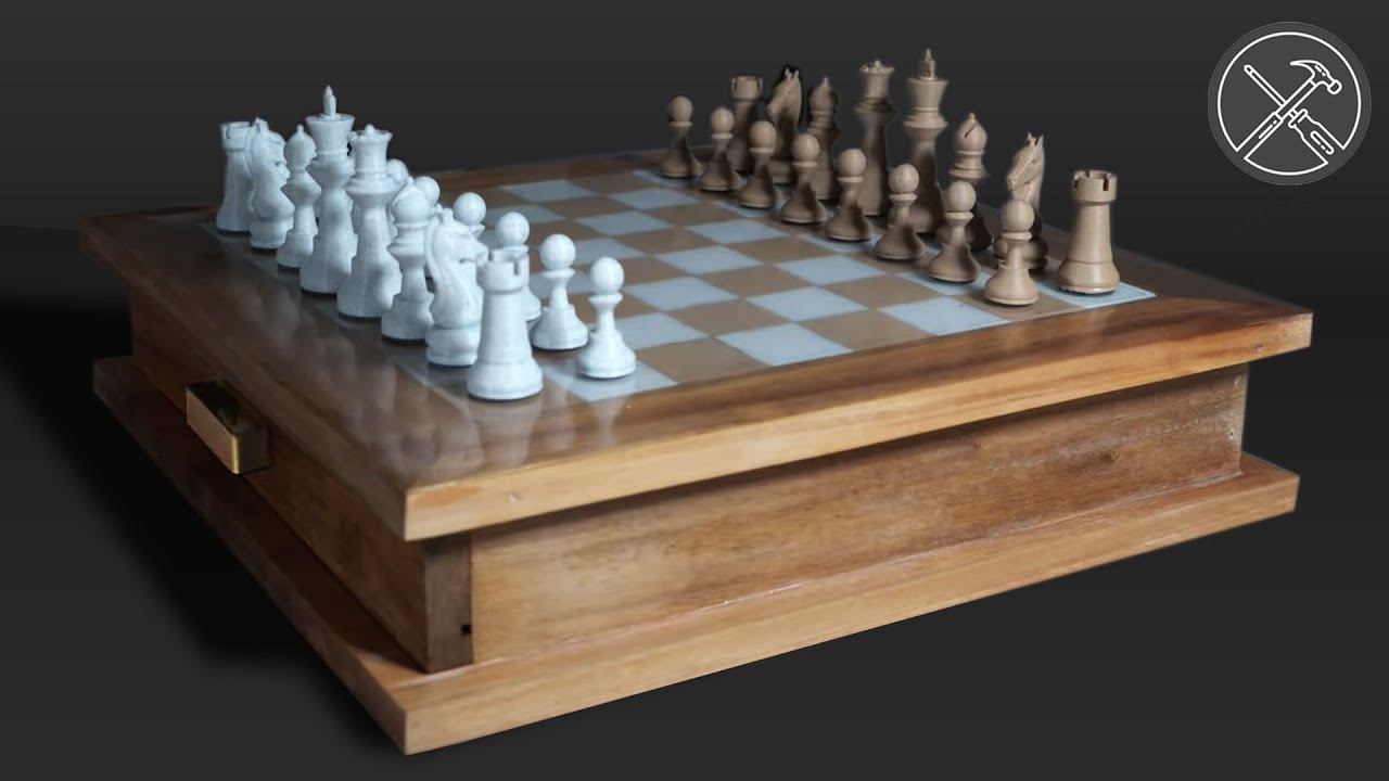 DIY 3D printed and epoxy chess set