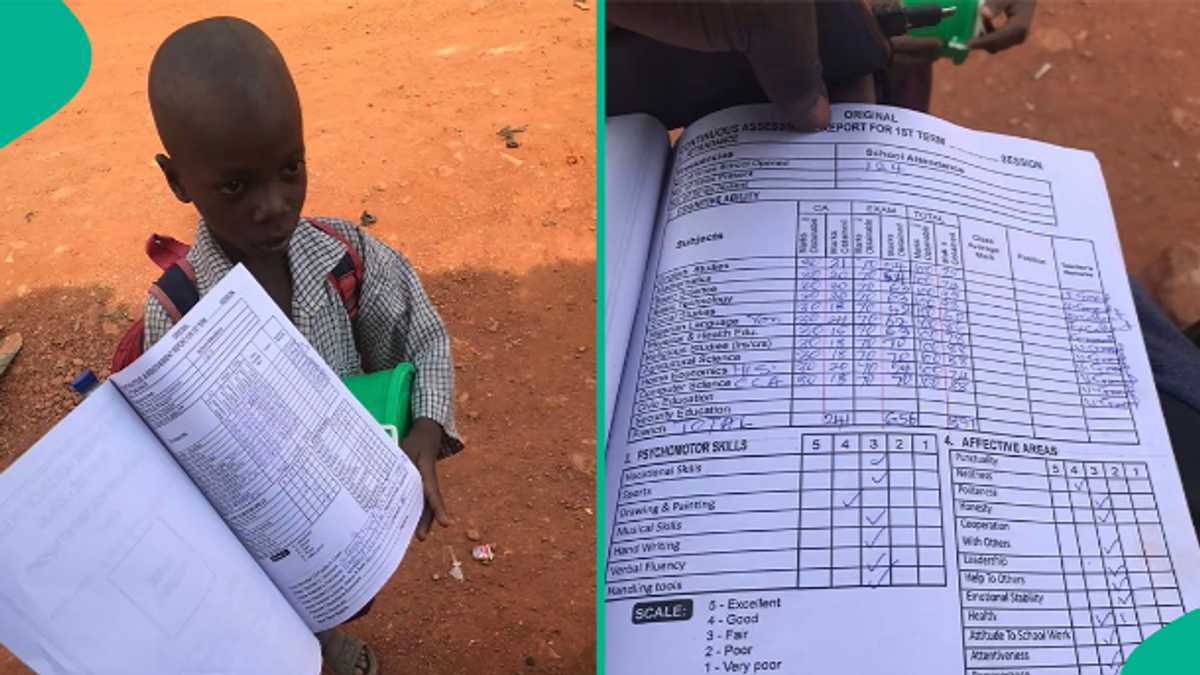 Check out teacher's remark on little boy's result sheet