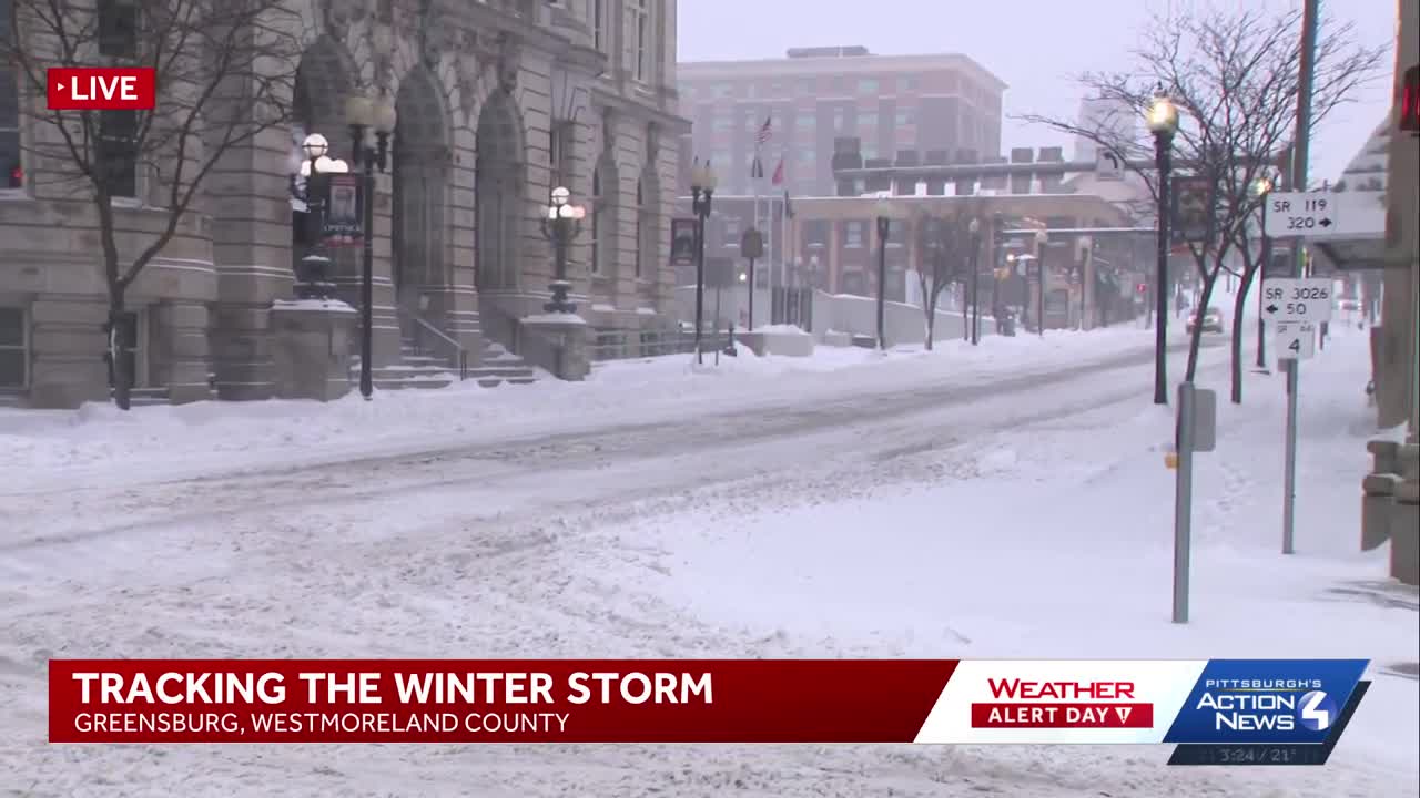Pennsylvania snowstorm: See conditions in Greensburg, Westmoreland County