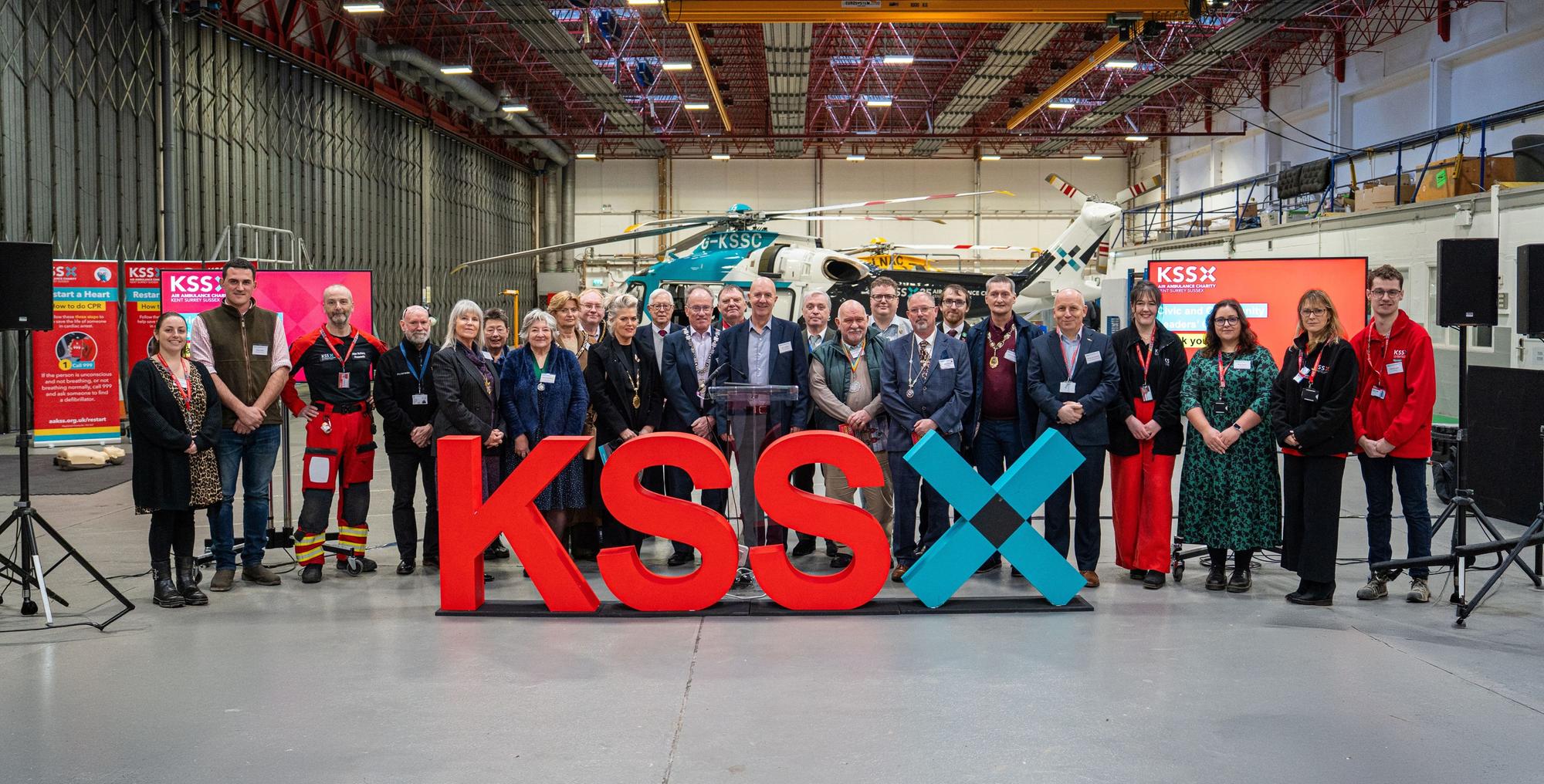 Air Ambulance welcomes civic and community leaders to its Redhill base