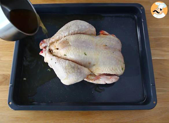 Traditional roasted capon with chestnuts