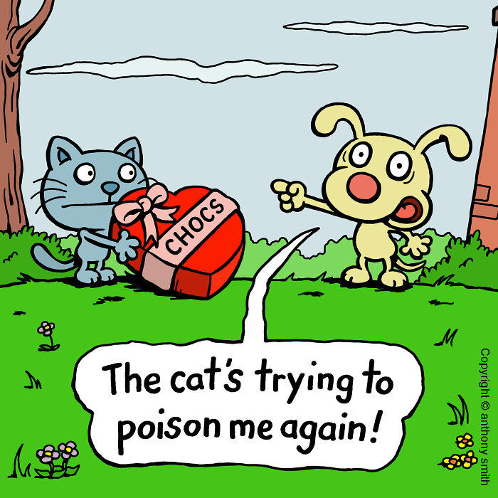 Artist makes 29 hilarious one-panel comics about a cute dog and his ...