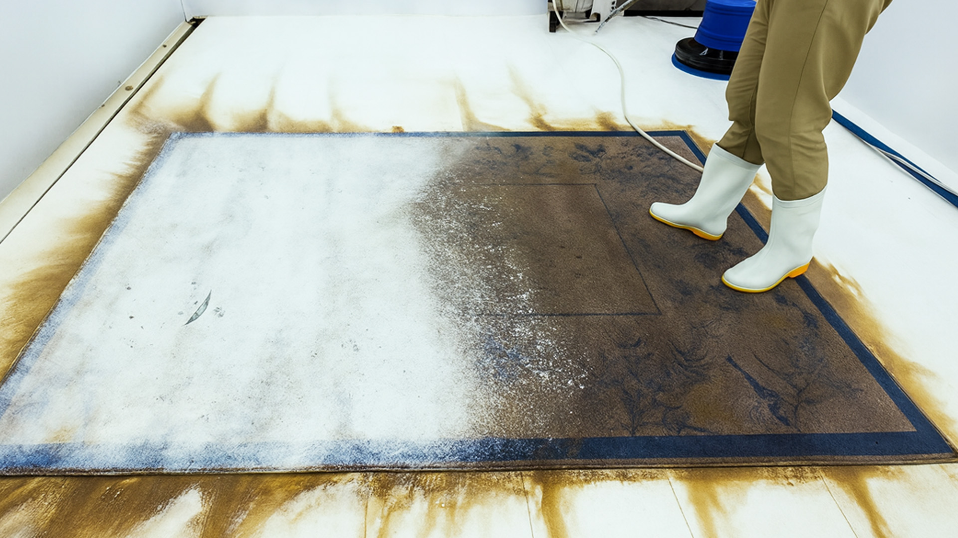 Restoring a heavily soiled carpet