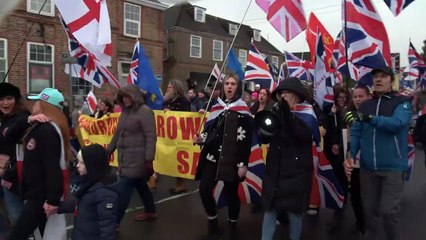 Protest takes place outside migrant camp in Crowborough