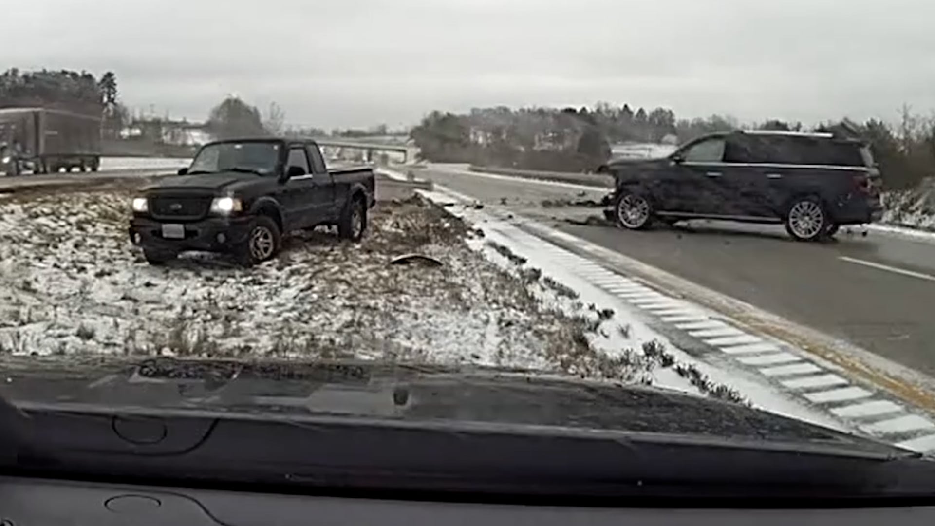 Police dashcam shows separate crashes as two vehicles lose control on ...