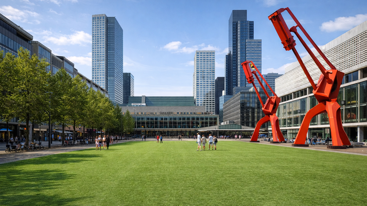 Walking through Rotterdam’s modern city center