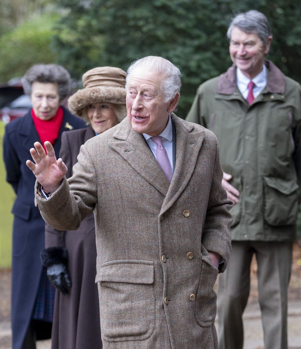 King Charles is all smiles as he is seen with Queen and Anne in Sandringham