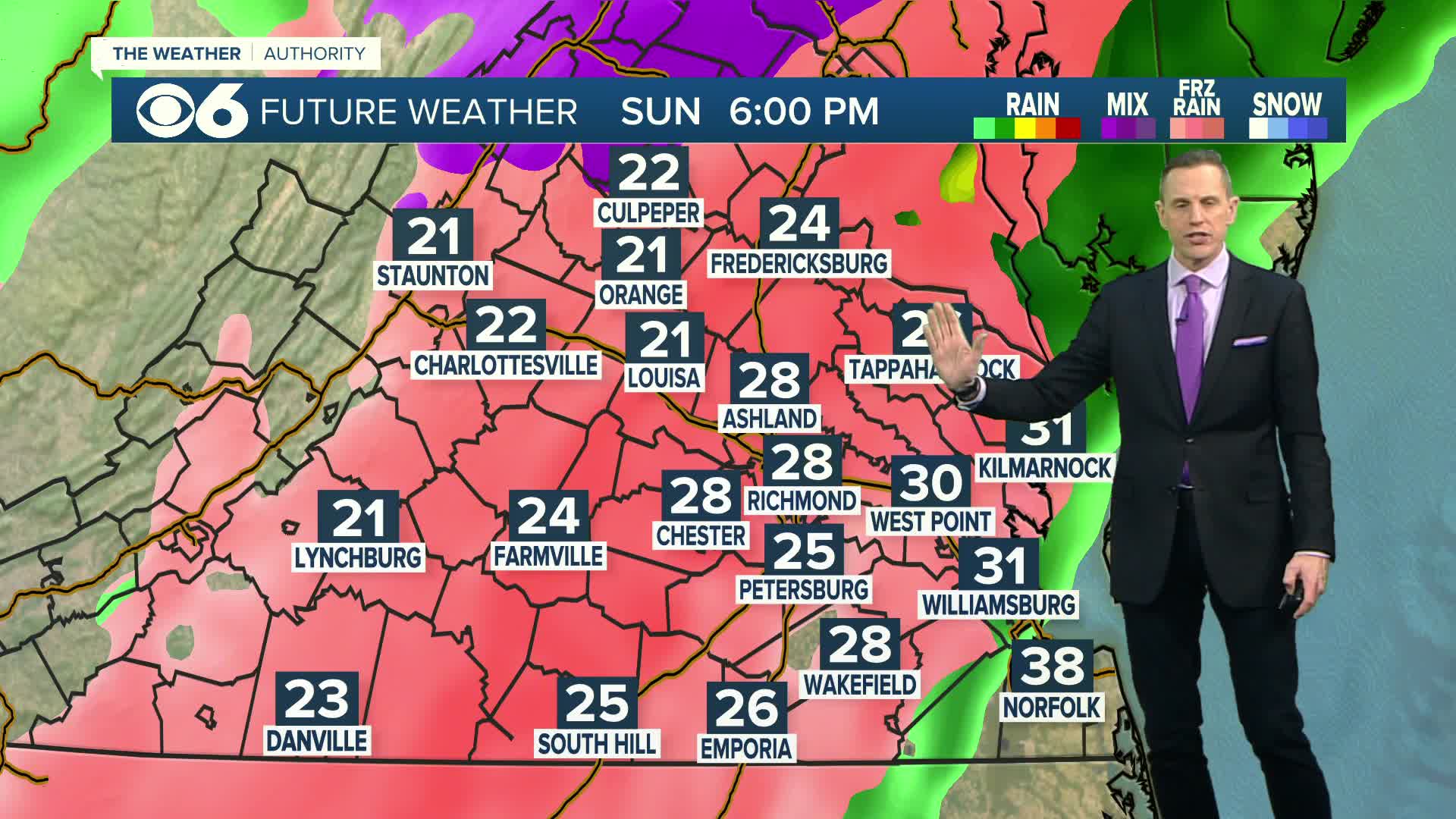When freezing rain will taper off in Virginia (9 a.m. update)