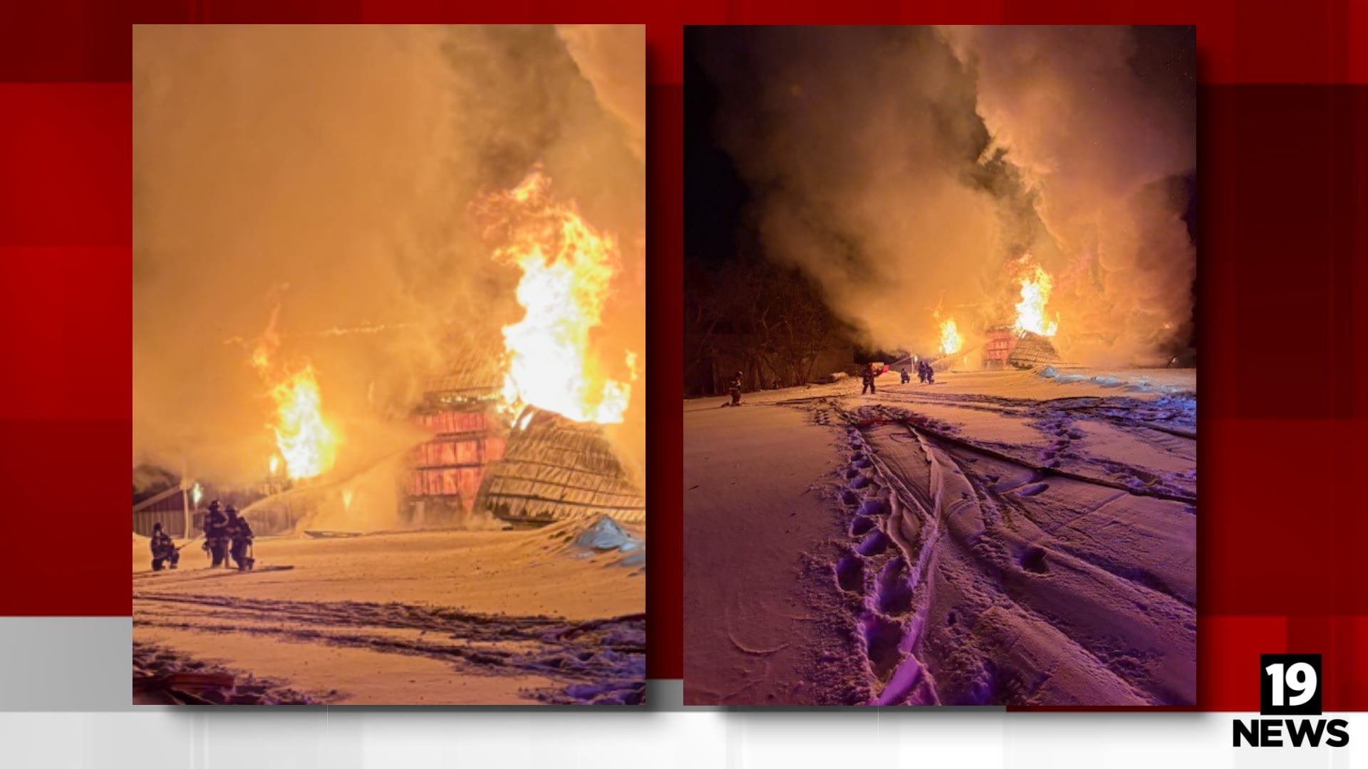 Chardon Fire Department respond to massive barn fire, harsh weather ...