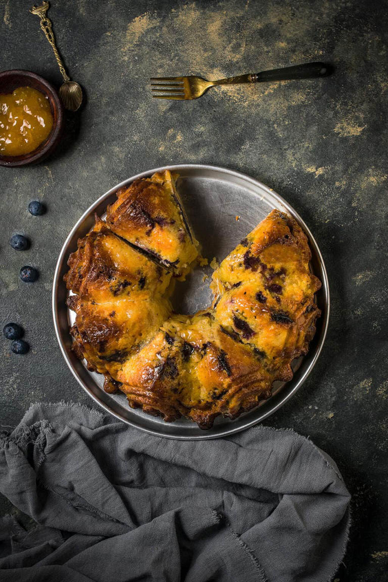 This peach blueberry bundt cake gets requested nonstop