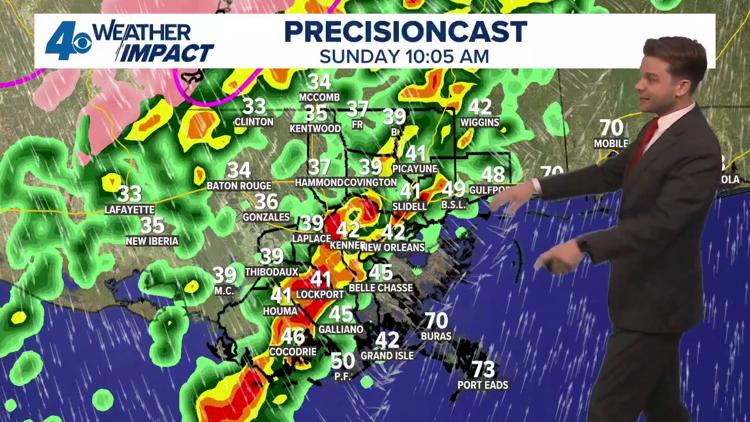 Timeline: Rain ends, bitter cold moves in Sunday