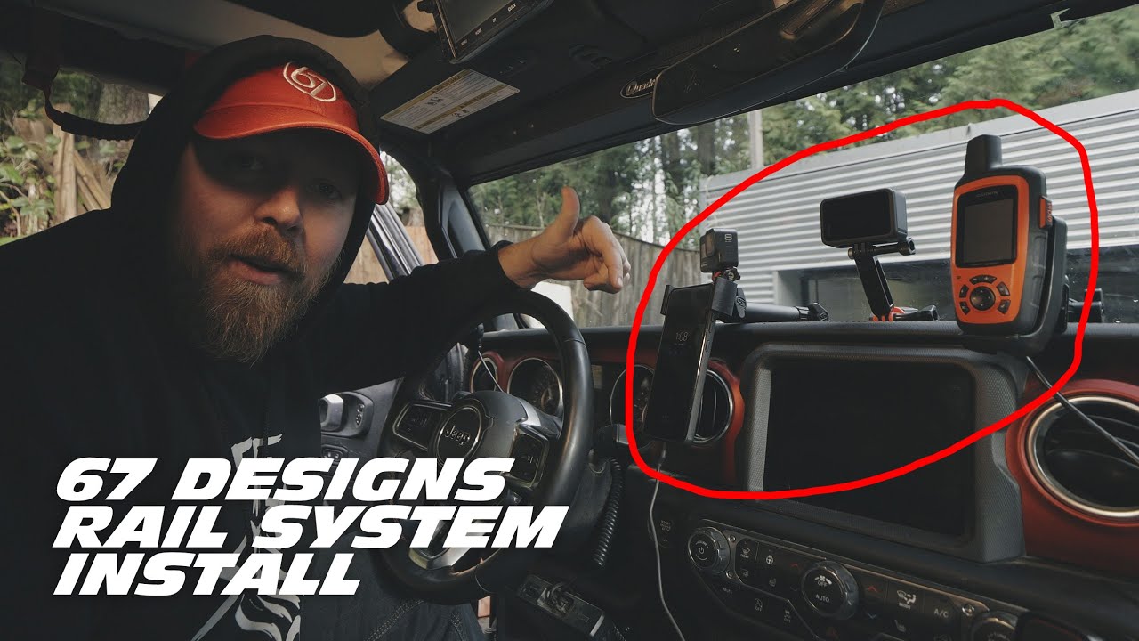 67 Designs Jeep JL/JT rail system install for dash cam setup