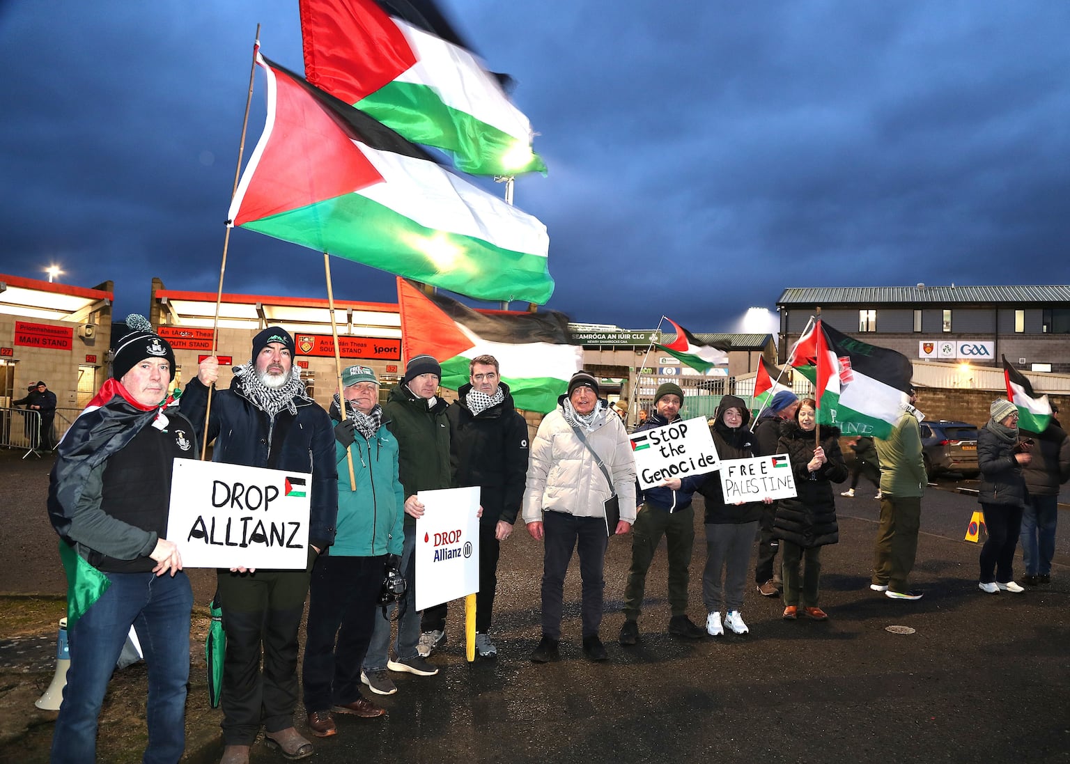 Gaels Against Genocide group holds 'drop Allianz' protests at weekend ...