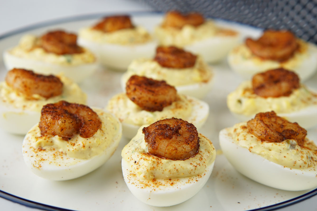 Cajun shrimp deviled eggs