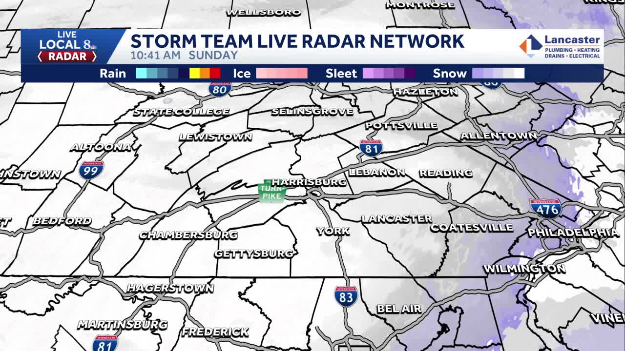 Snow piling up fast in south-central Pennsylvania