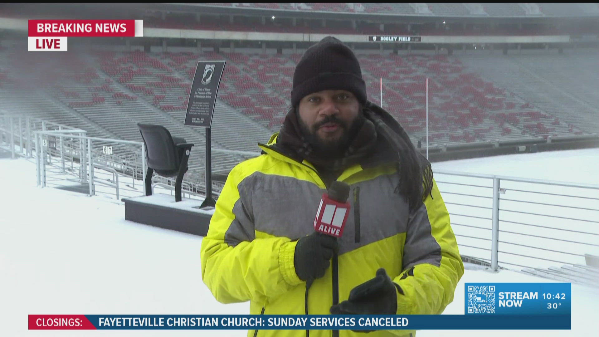 Icy conditions in Athens-Clarke County