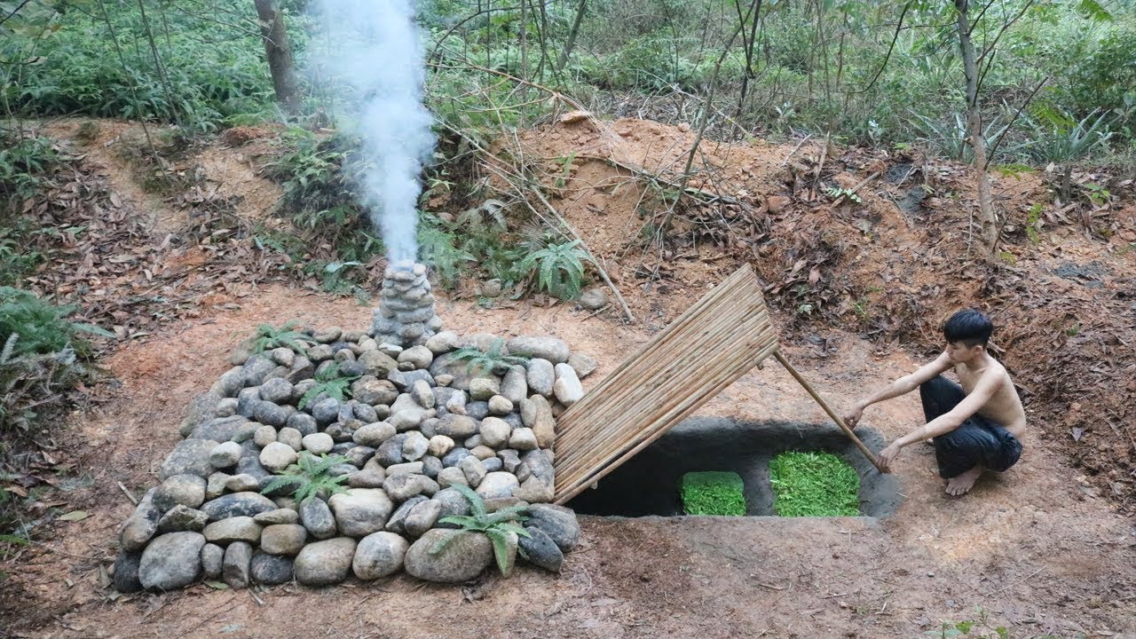 Building a secret underground stone house